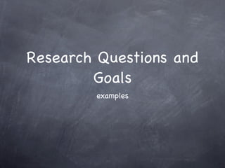Research questions examples | PPT