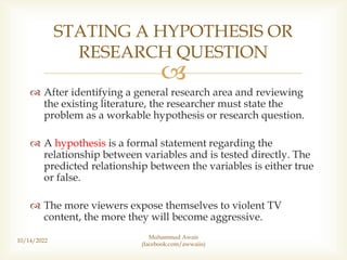 Research Question vs Hypothesis - Mass Media Research.pptx | Science