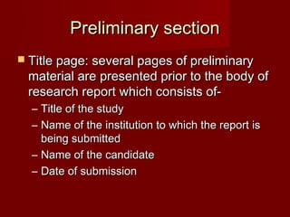Research report | PPT