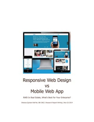 Responsive Web Design vs Mobile Web App | DOCX