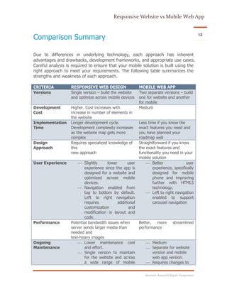 Responsive Web Design vs Mobile Web App | DOCX