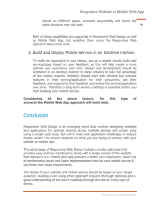 Responsive Web Design vs Mobile Web App | DOCX