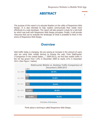 Responsive Web Design vs Mobile Web App | DOCX