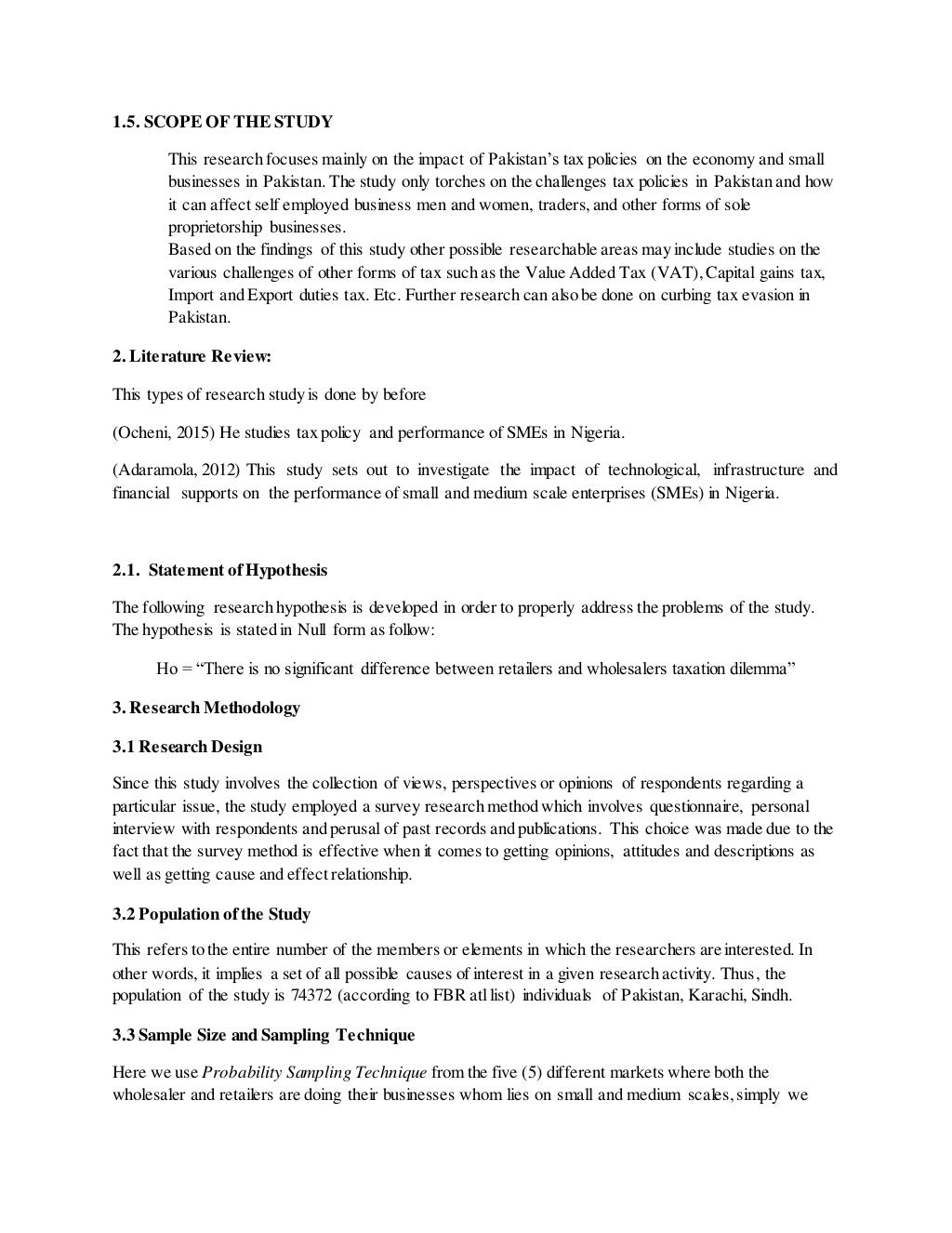 Research report impact of multiple taxation