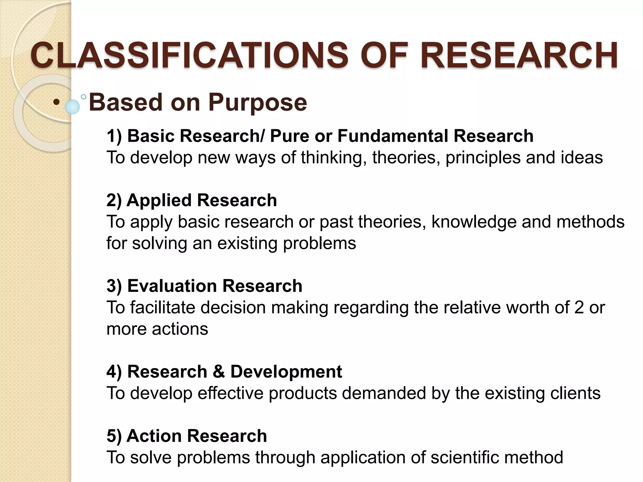 Research report purposes and classifications | PPTX