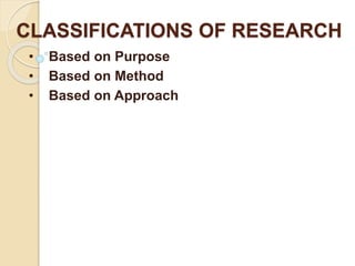 Research report purposes and classifications | PPTX