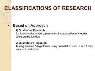 Research report purposes and classifications | PPTX
