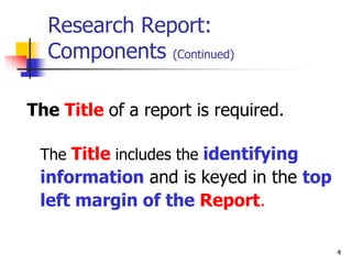 Research report and toc | PPTX
