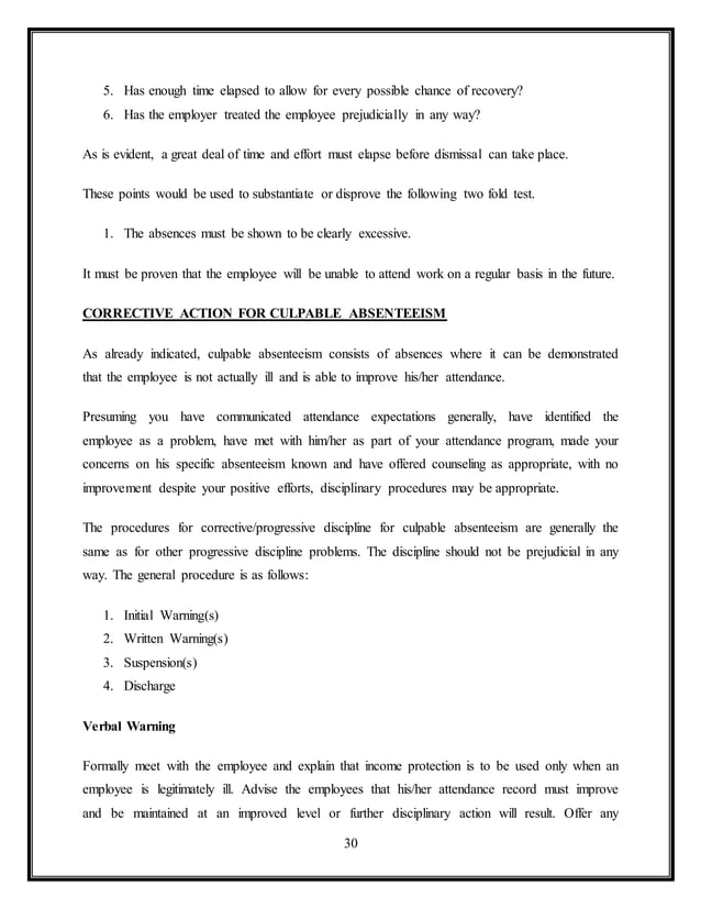 Research Report on Employee's Absenteeism | DOCX