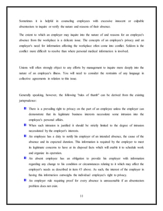 Research Report on Employee's Absenteeism | PDF