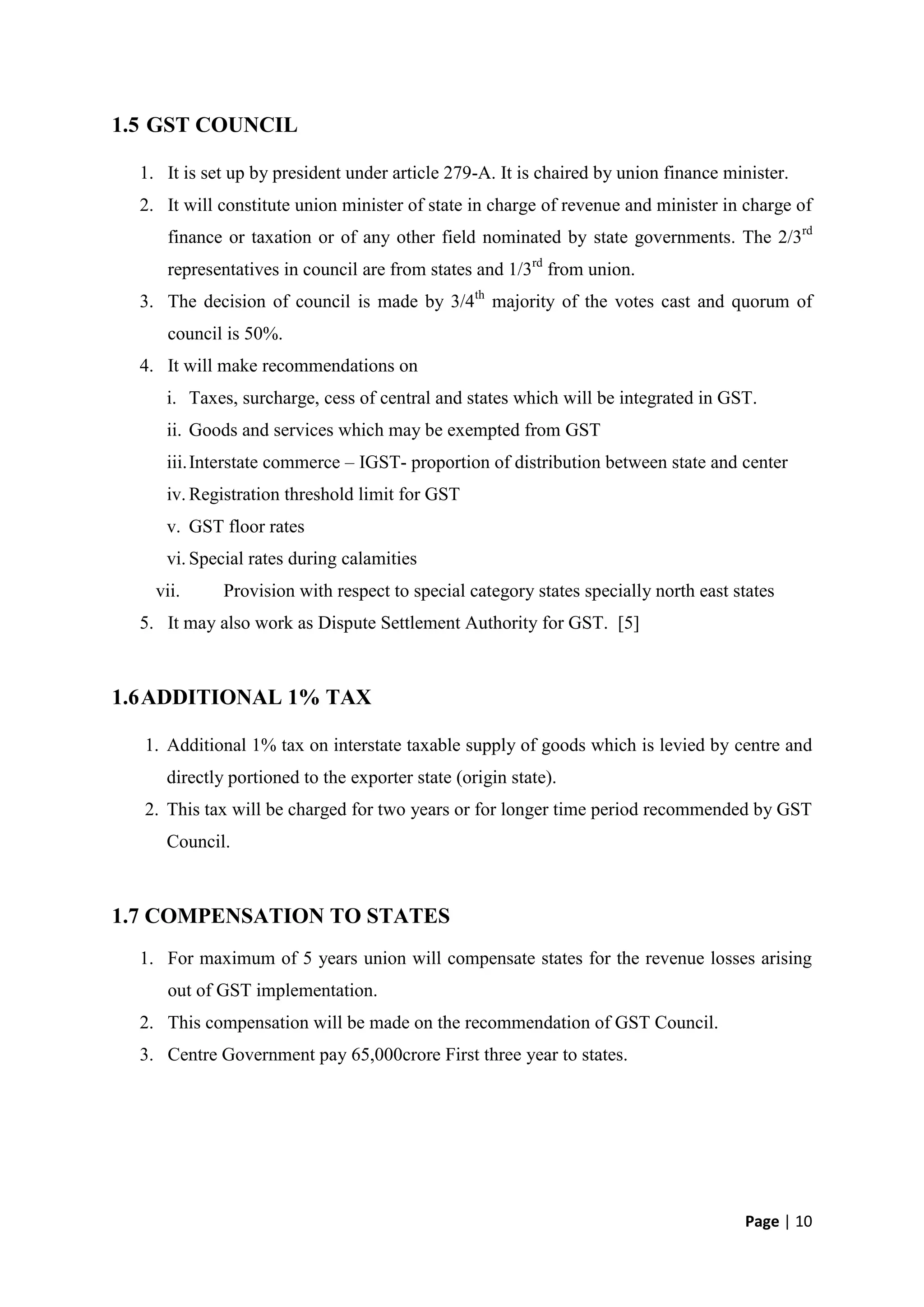 Research report on gst | PDF