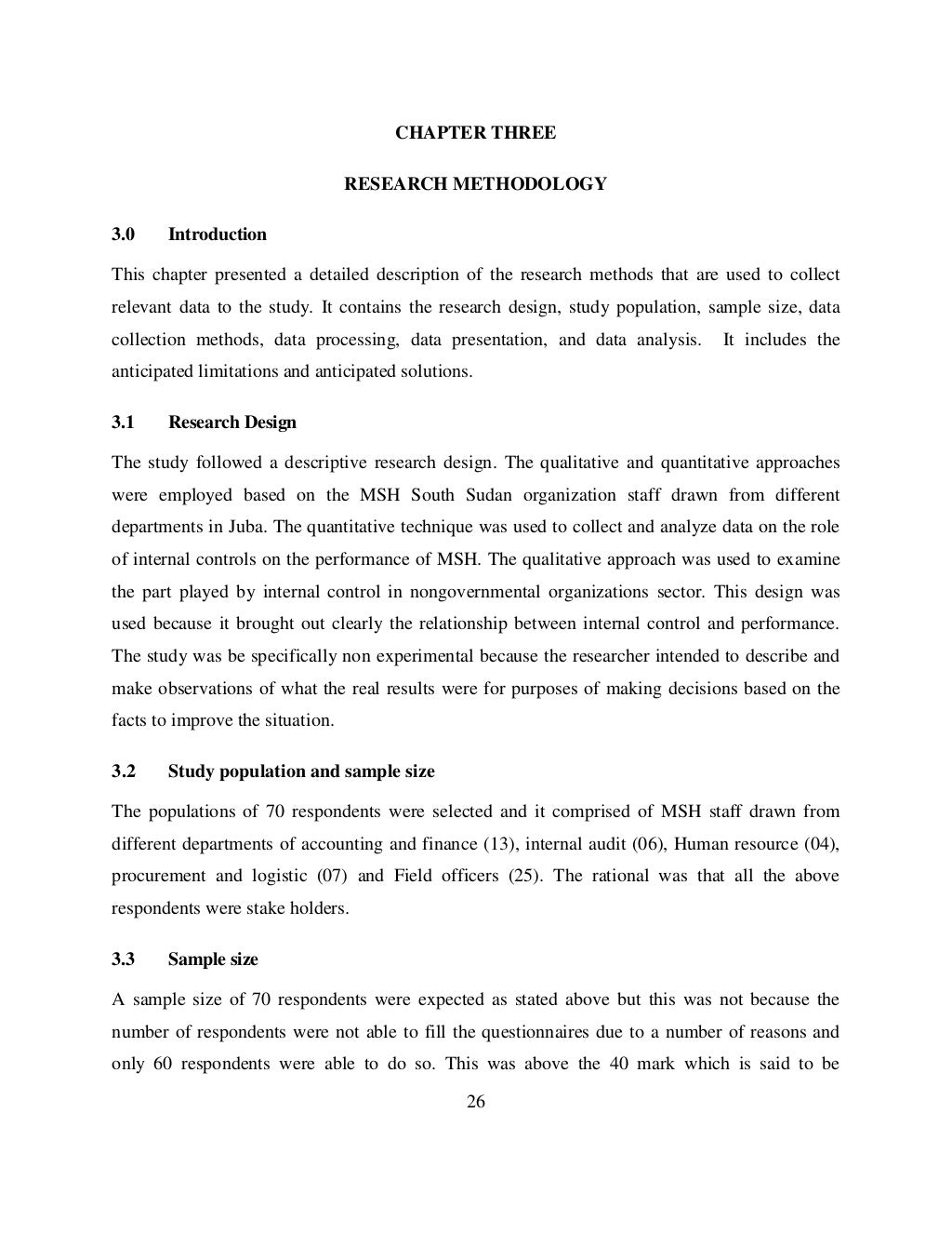 Research report on internal control and performance of non government…