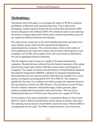 Research report on Working Capital Management | DOCX