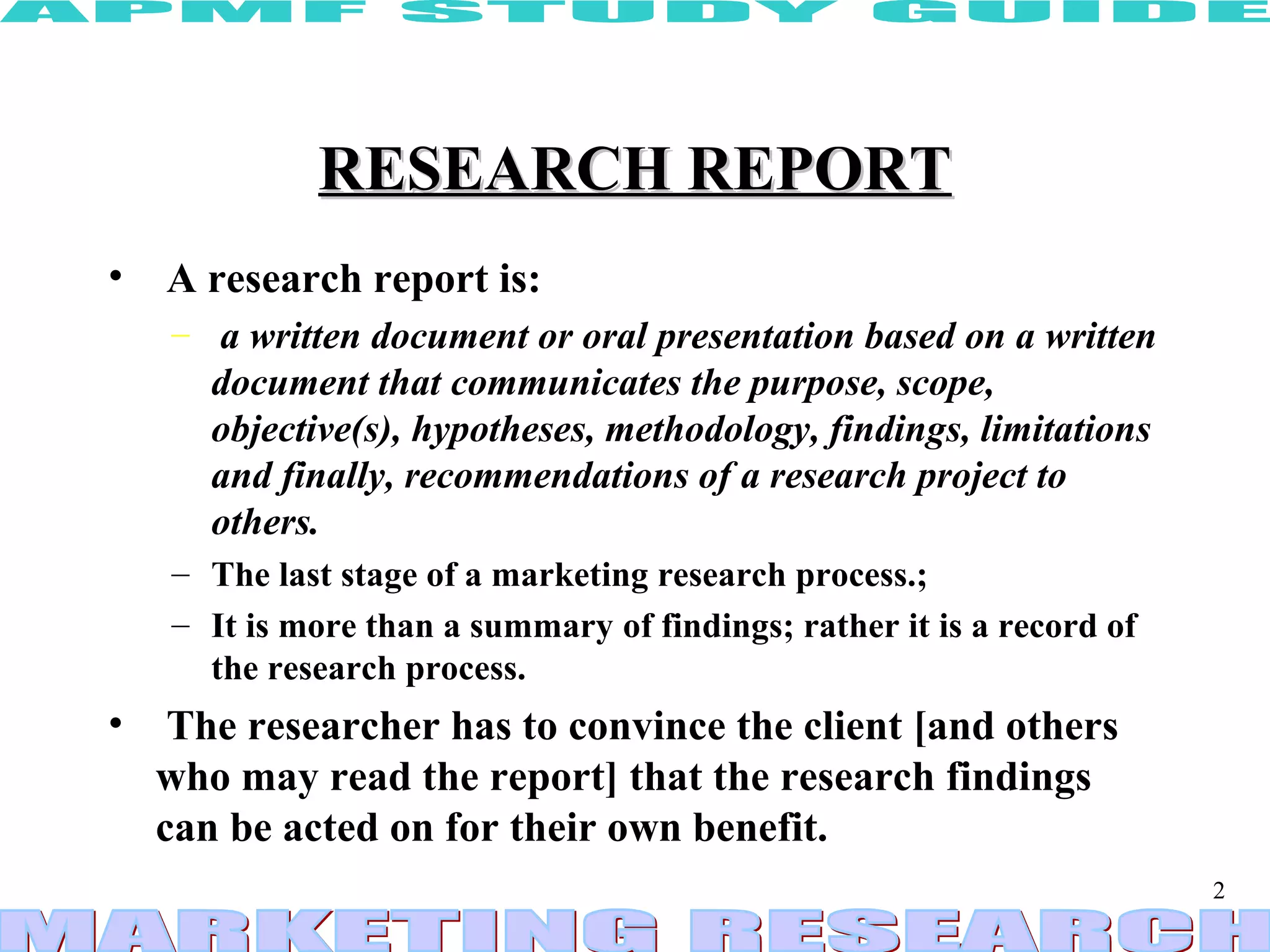 Research report ppt | PPT