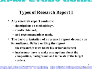 Research report ppt | PPT