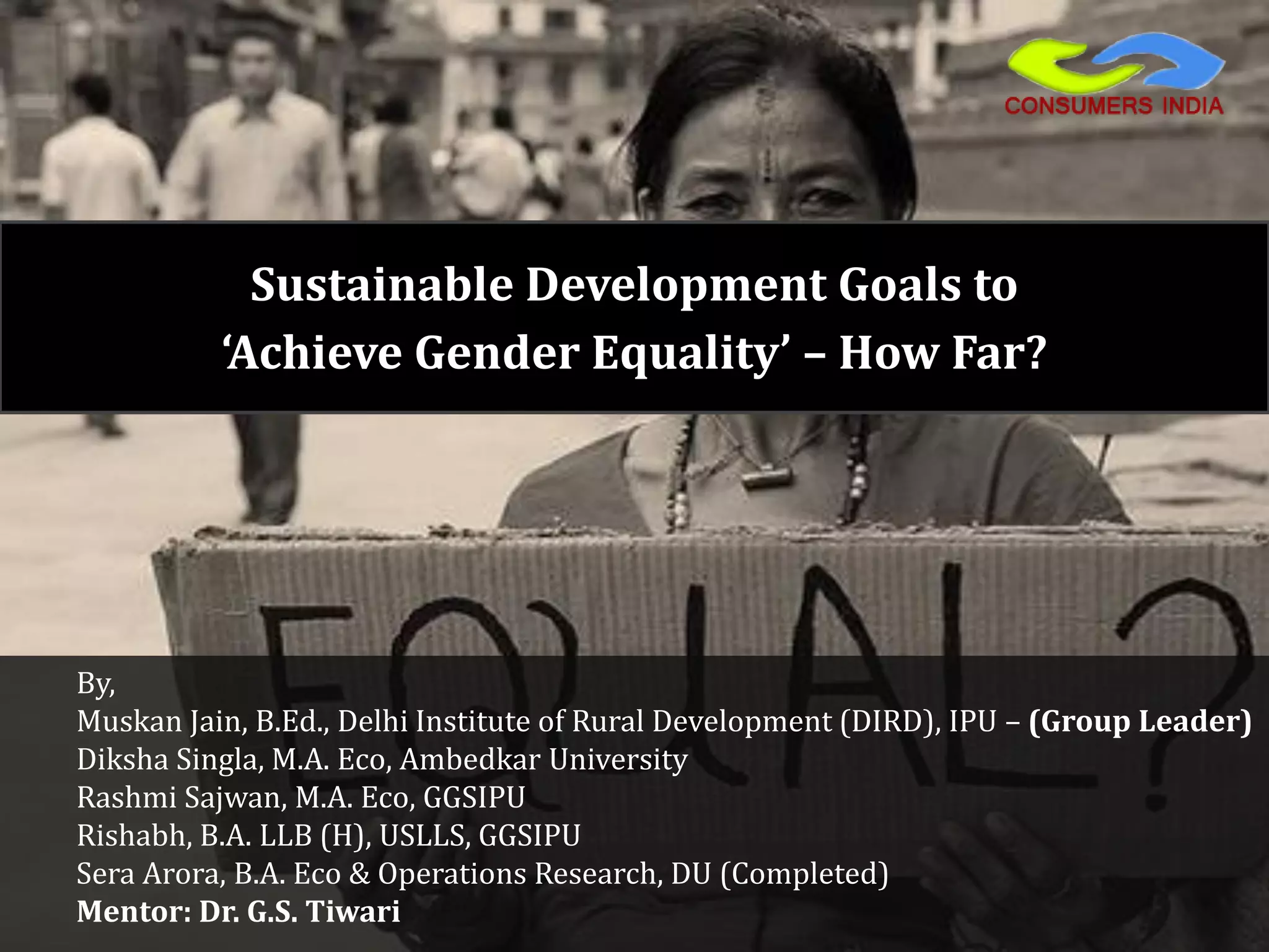 "Sustainable Development Goals to ‘Achieve Gender Equality’ – How Far ...