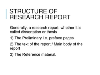 Research Report Writing | PPT