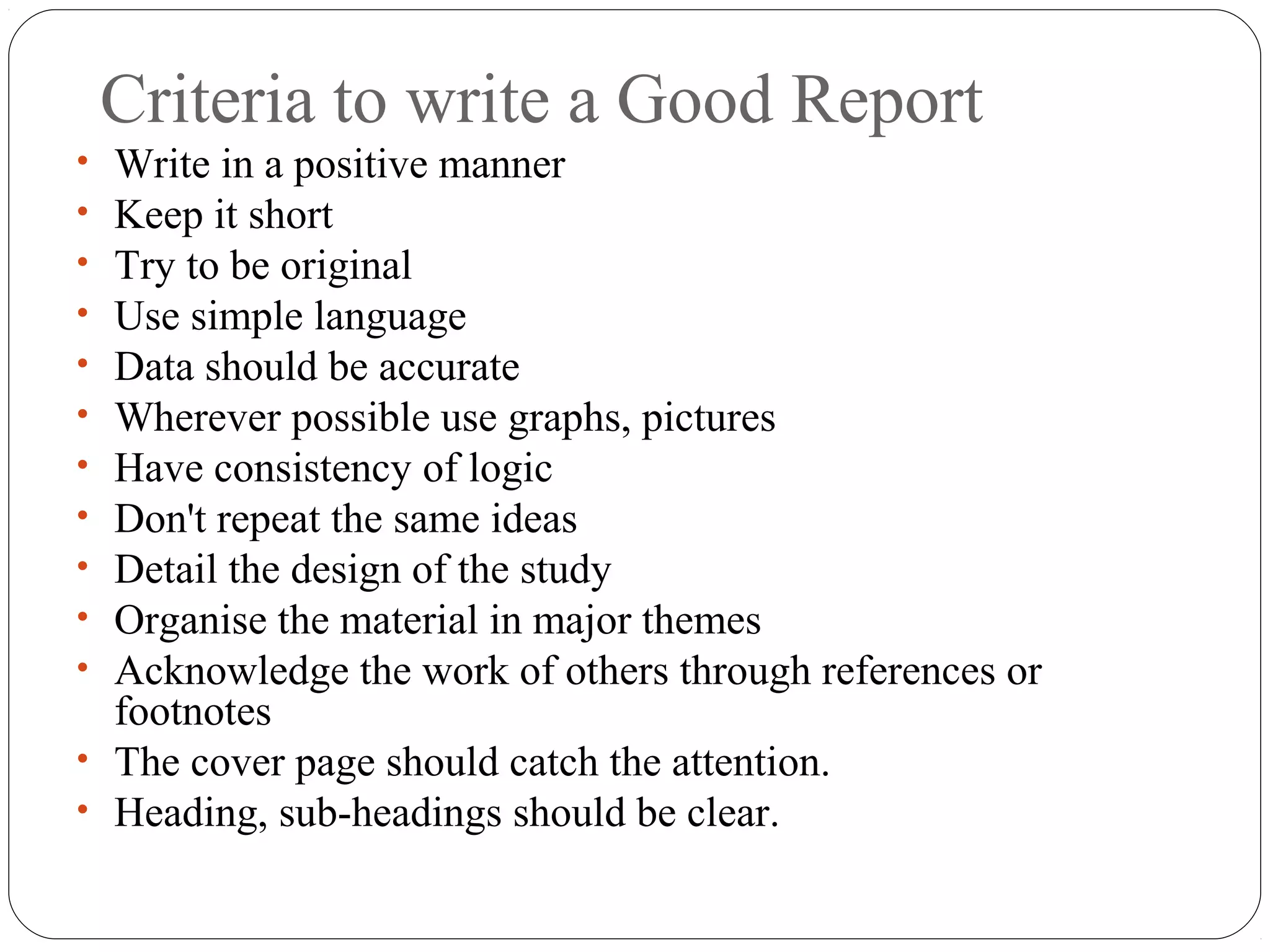 How to write Good Research Report | PPT | Business | Business and Finance