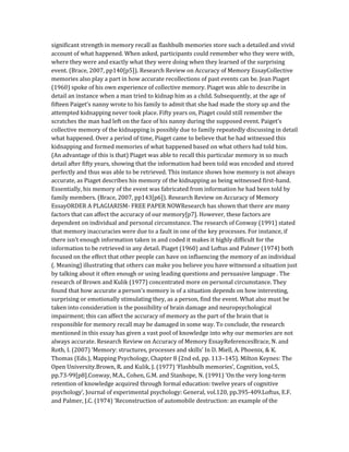 Research Review on Accuracy of Memory Essay.docx