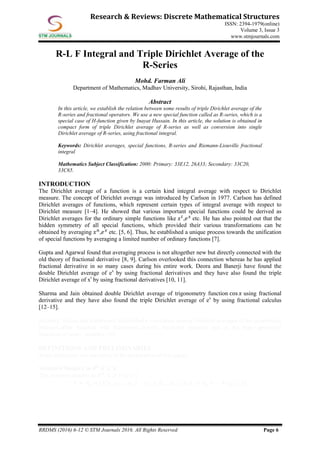 Research & Reviews Discrete Mathematical Structures vol 3 issue 3 | PDF