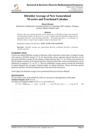 Research & Reviews Discrete Mathematical Structures vol 3 issue 3 | PDF