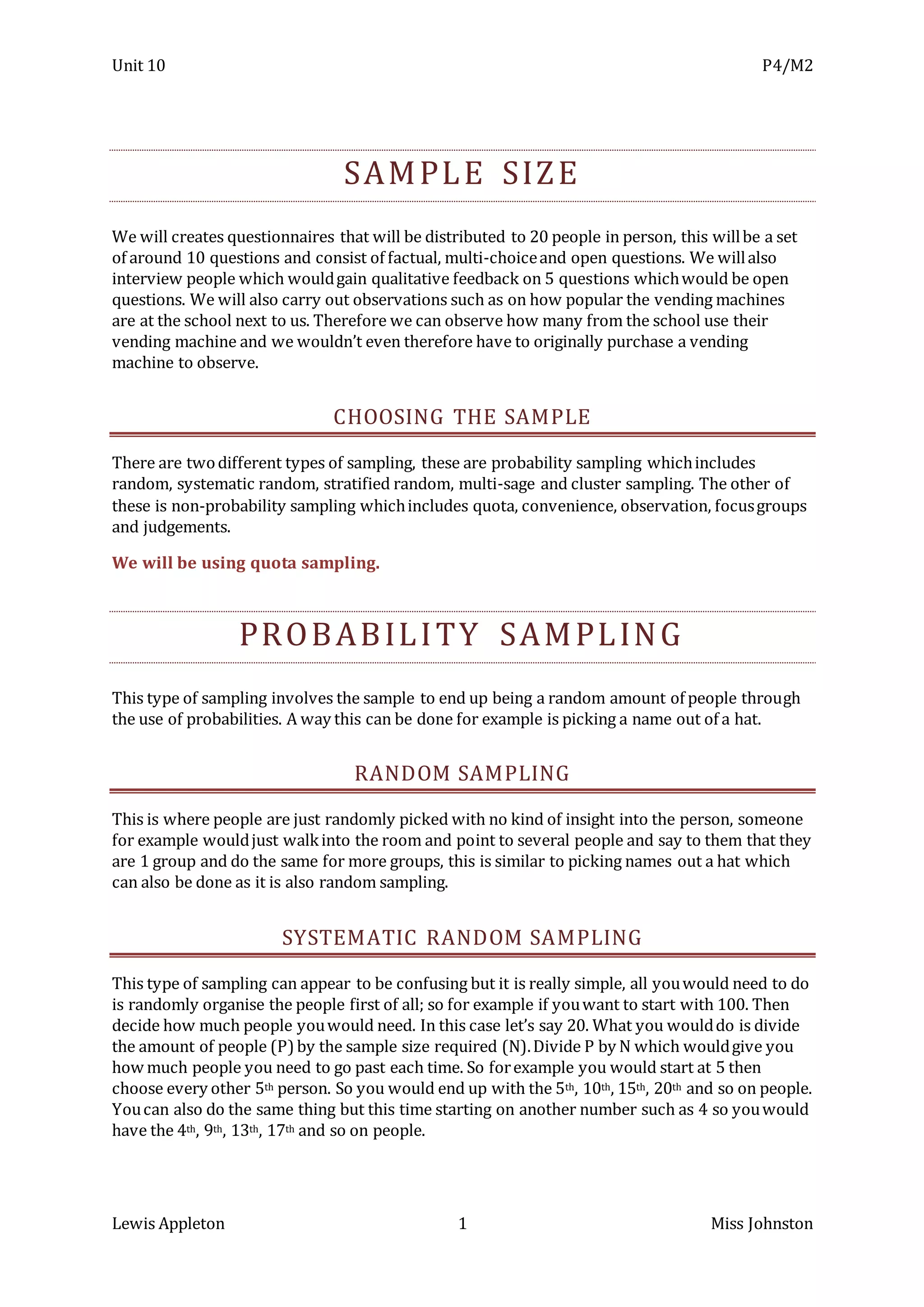 Research sampling | PDF