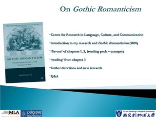 On Gothic Romanticism; or, Wordsworth's Poetry and the English ...