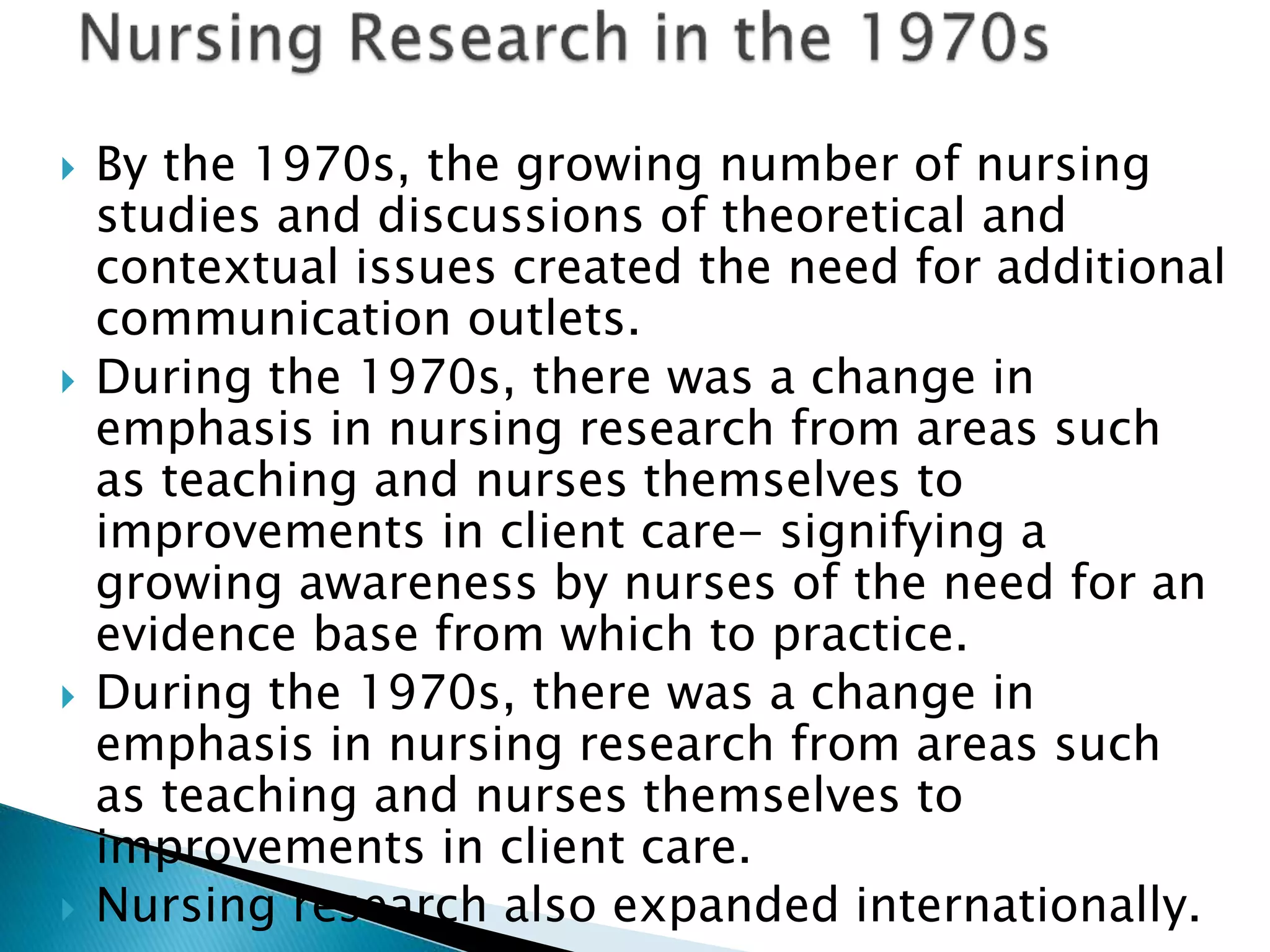 Historical evolution of nursing research | PPTX