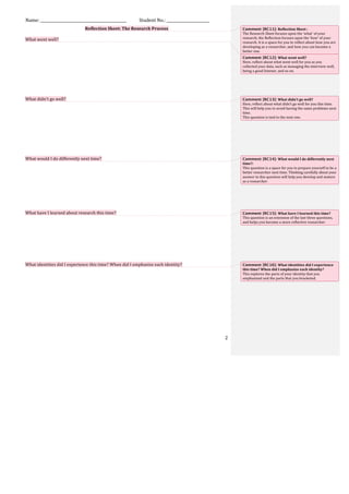 Research sheet - explanation | PDF