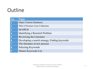 Research Skills Session 2: Selecting keywords | PPT