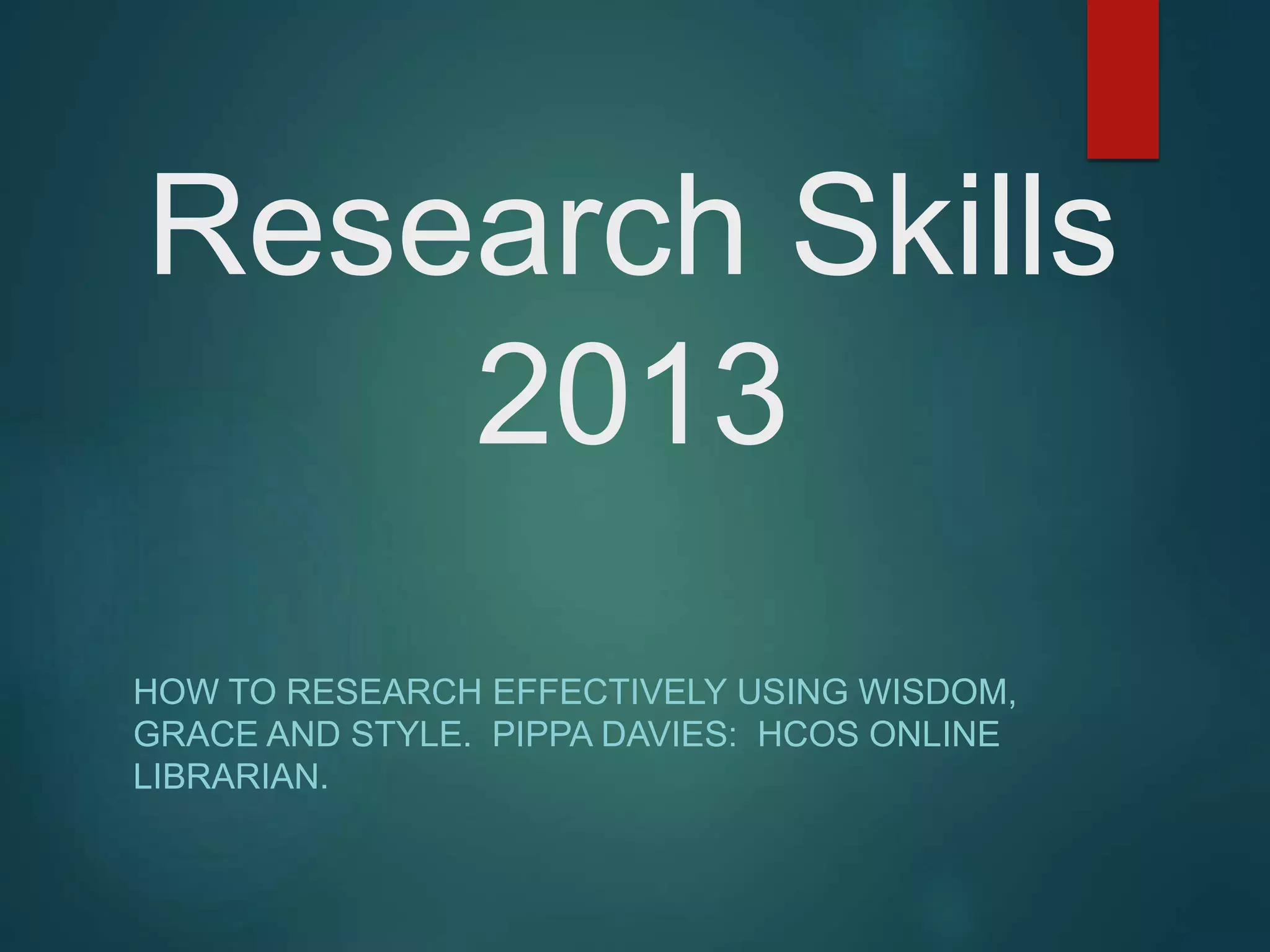 Research skills 101 version 1 | PPT