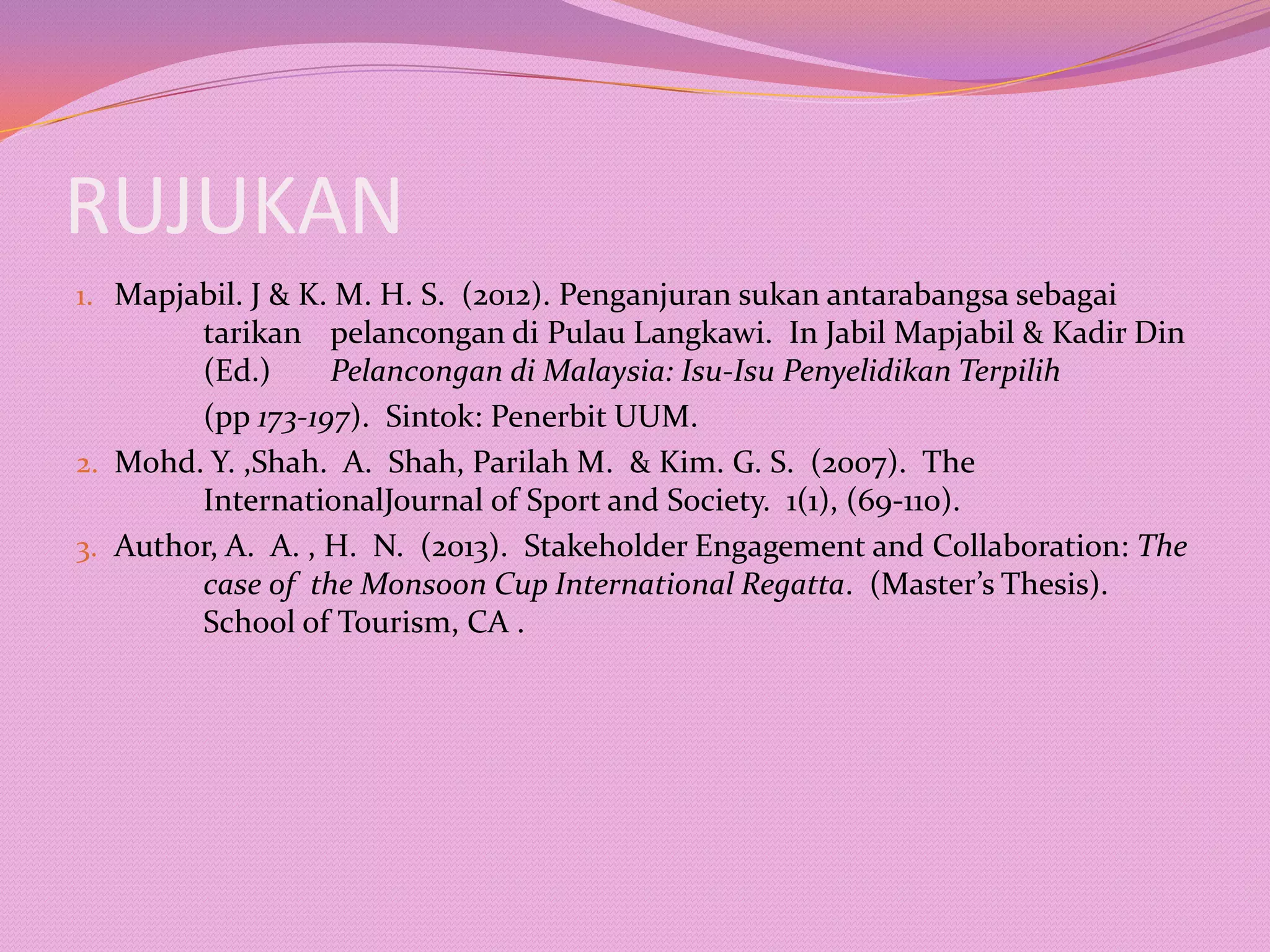 kajian dalam penganjuran sukan bertaraf antarabangsa | PPTX