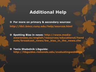 Research Sources & Techniques | PPSX