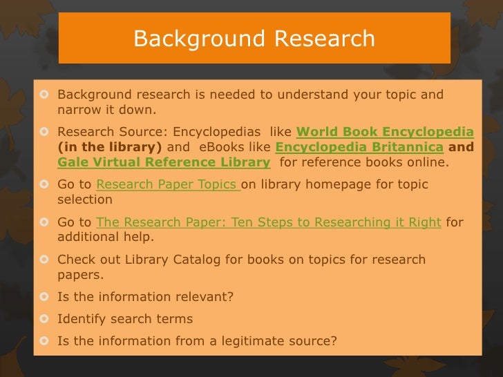 Research Sources &amp; Techniques