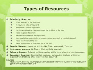 Research Sources & Techniques | PPT