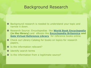 Research Sources & Techniques | PPT