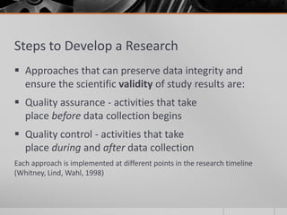 Steps to develop a Research project | PPTX