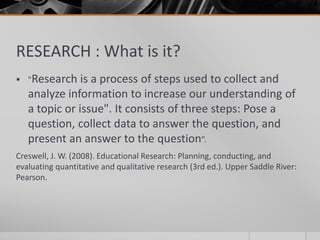 Steps to develop a Research project | PPTX