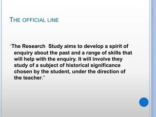 Research study report (RSR) History | PPTX