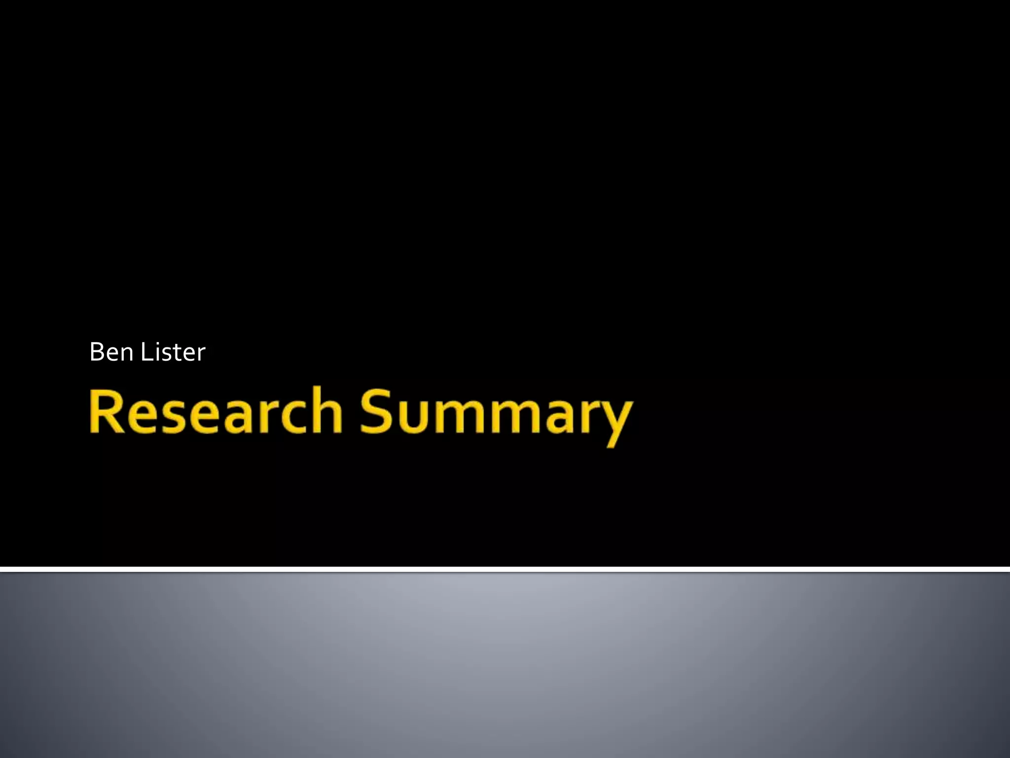 Research summary | PPTX