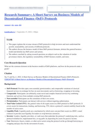 DeFi Protocols: Business Models, Revenue Streams, and Sustainability ...