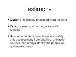 Research supporting ideas | PPT