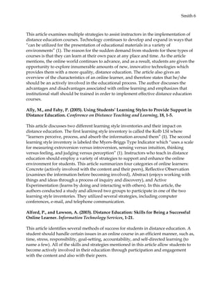 ED ET 755 - Research Synthesis | DOCX | College Planning | College ...