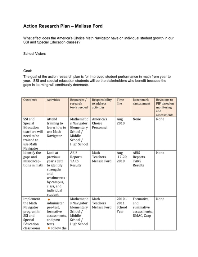 Action Research Plan | DOCX