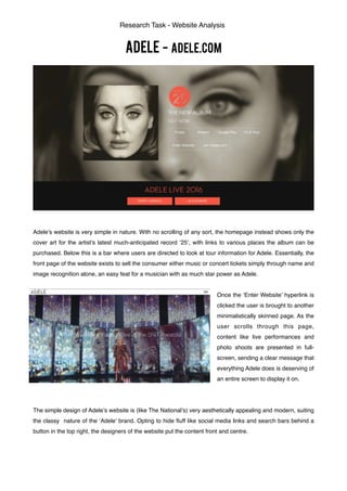 Research Task - Website Analysis | PDF