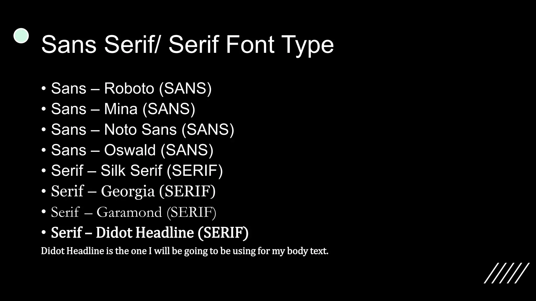 Research Task 6 - Different types of Font Types | PPTX