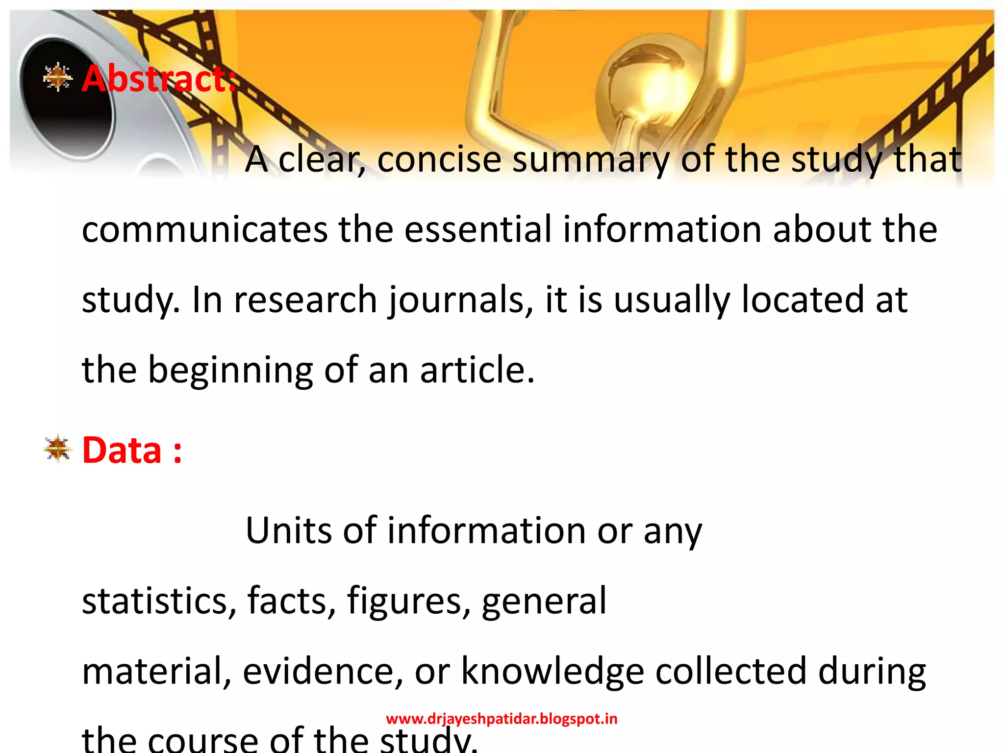 Research terminology | PPSX