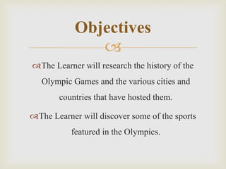 Research the olympic games and a host city full presentation | PPTX