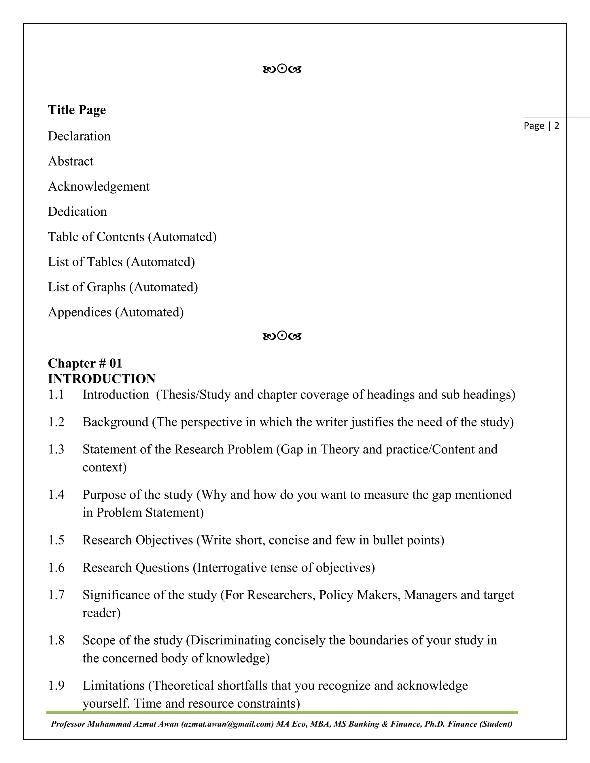 Research Thesis Format | PDF