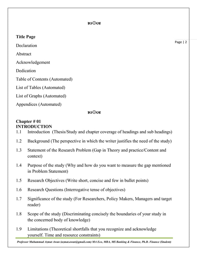 Research Thesis Format | PDF